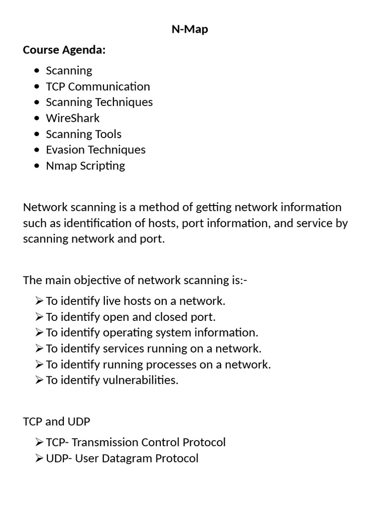 N-Map Network Scanning Techniques | PDF