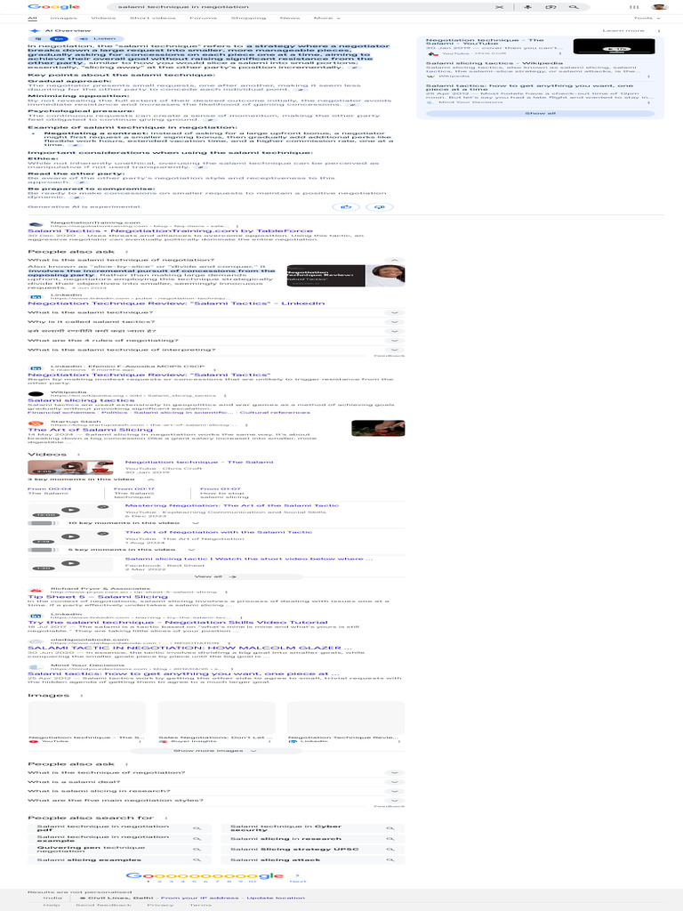 Salami Technique in Negotiation - Google Search | PDF | Negotiation