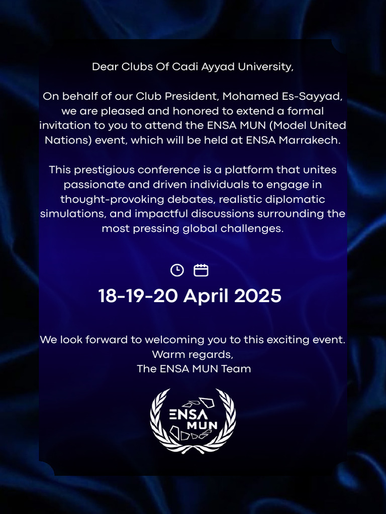 Invitation MUN-ENSA | PDF