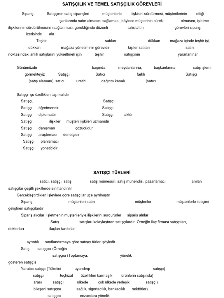 Satisì - Yoì Netimi-Ders-Notu-1 2 | PDF