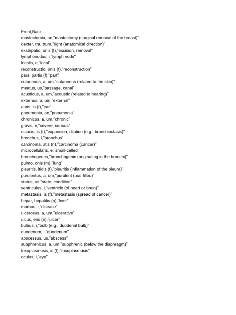 Latin Vocabularium - Anki - CSV | PDF