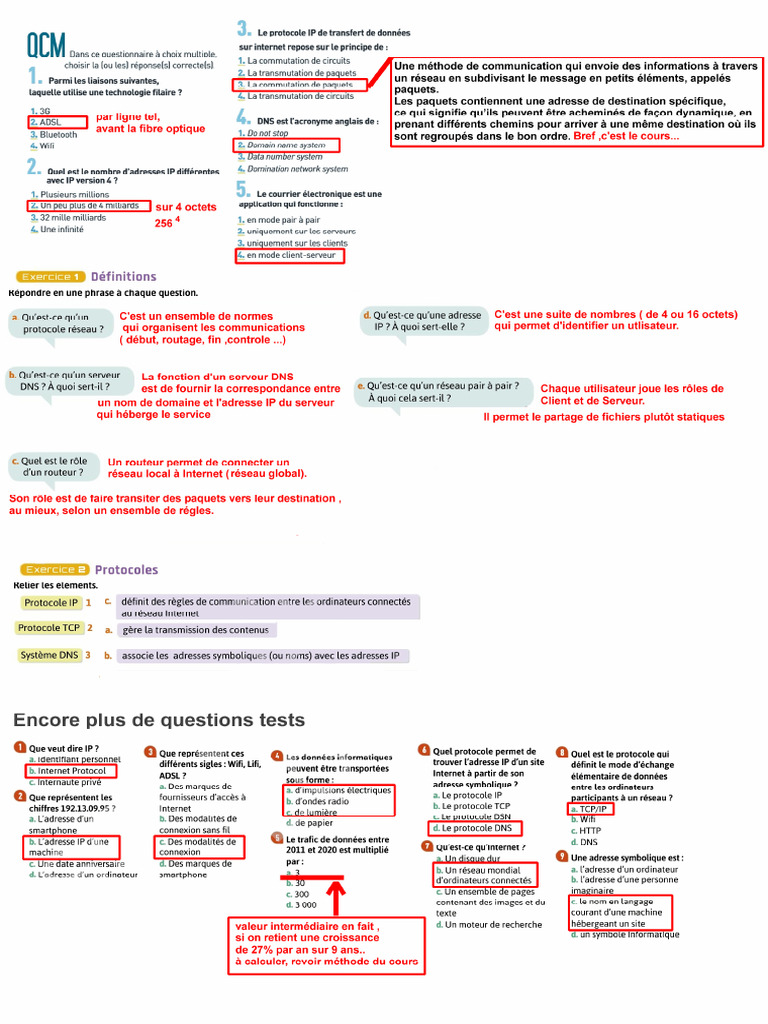 exo reseau IP correction | PDF