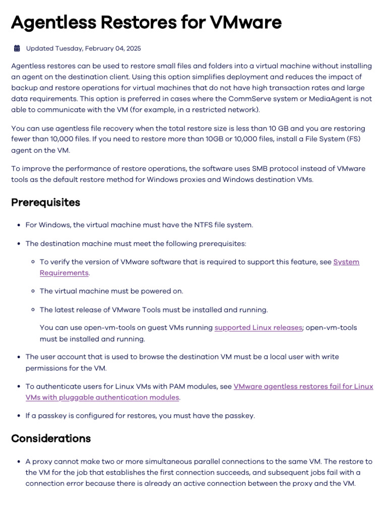 Agentless Restores for VMware | PDF | Virtual Machine | Computer File