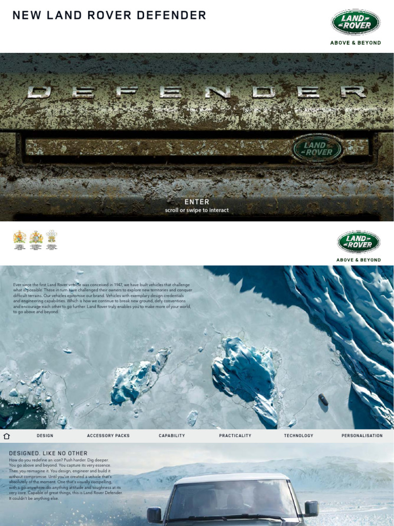 land-eover-defender-brochure | PDF | Headlamp | Four Wheel Drive