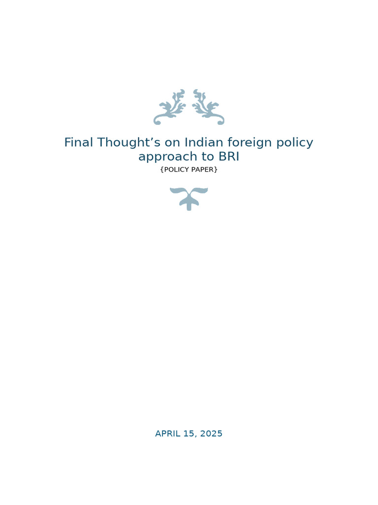 India’s Foreign Policy and BRI Insights | PDF | Silk Road | China