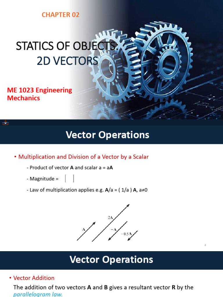 02) Statics of Objects-2D Vectors | PDF | Euclidean Vector | Force