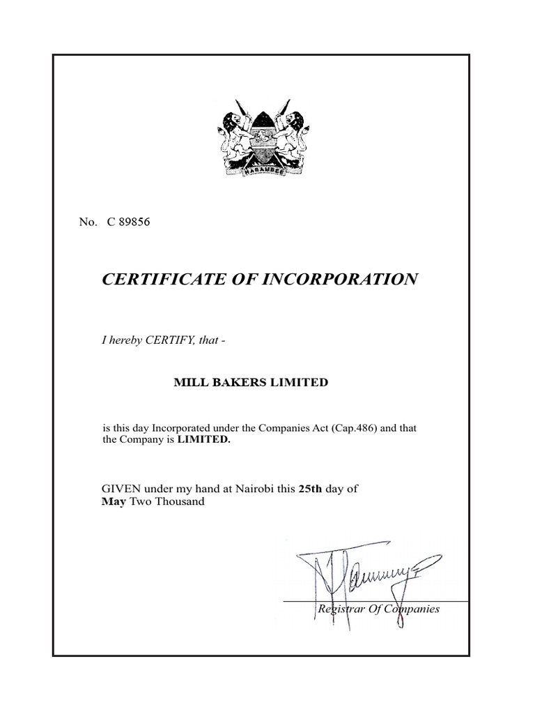 Mill Bakers Cert | PDF
