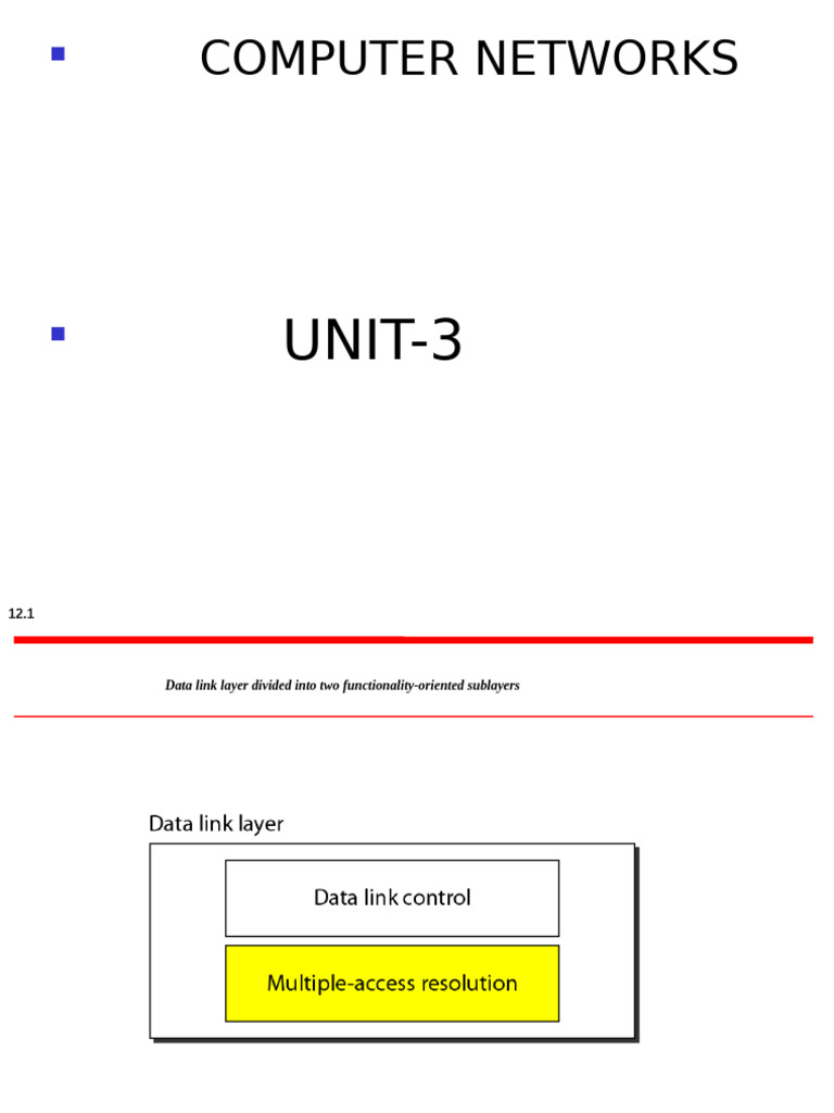 Computer Networks Unit 3 | PDF | Channel Access Method | Information And Communications Technology