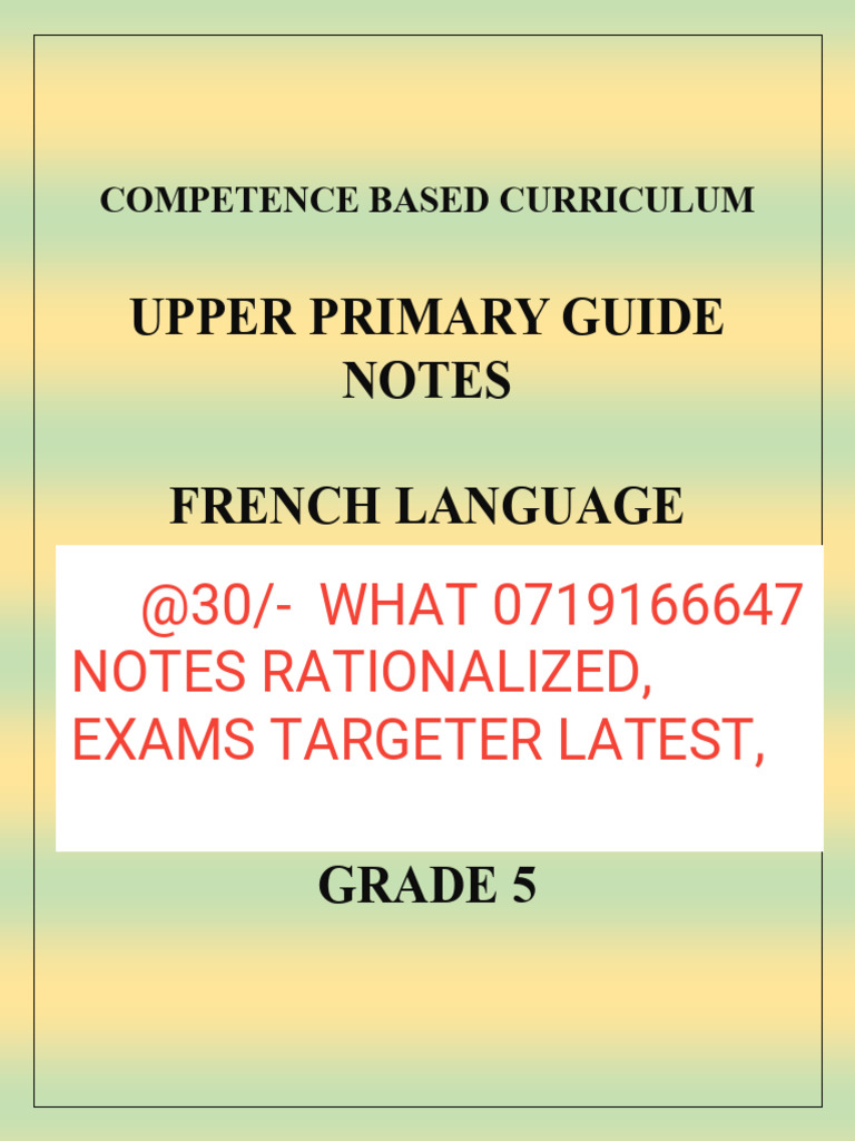 Grade 5 French Language Curriculum | PDF | Learning | Nonverbal ...