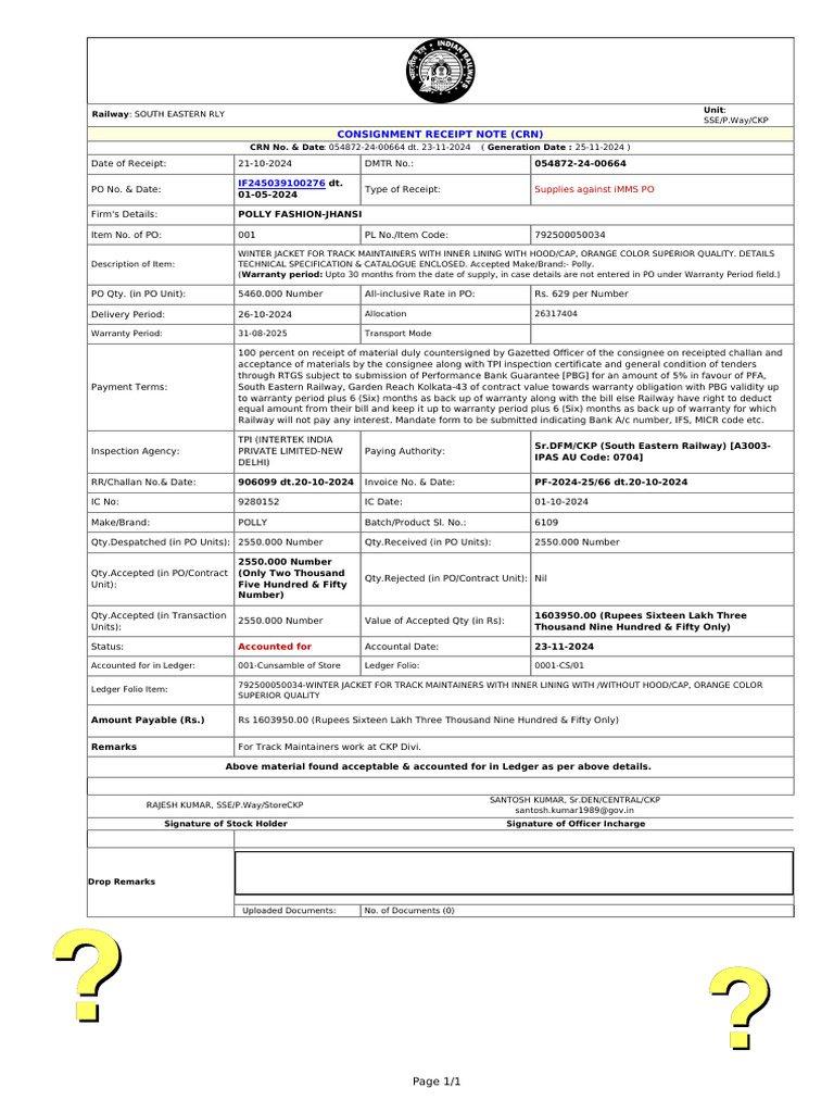 Experience - All Winter Jackets | PDF | Receipt