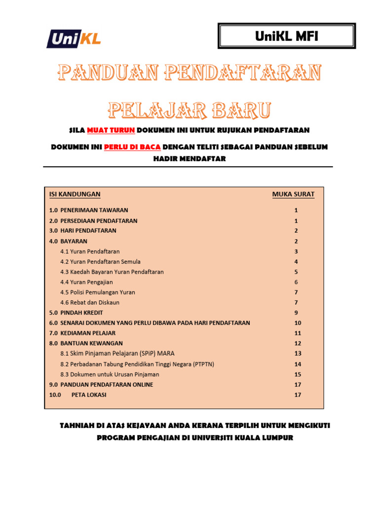 Panduan Pendaftaran Mfi | PDF