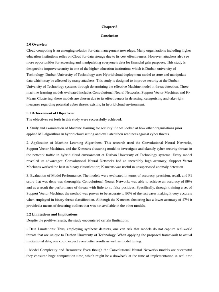 Neliswa Mkhwanazi Conclusion Applied Research 402 | PDF | Machine ...