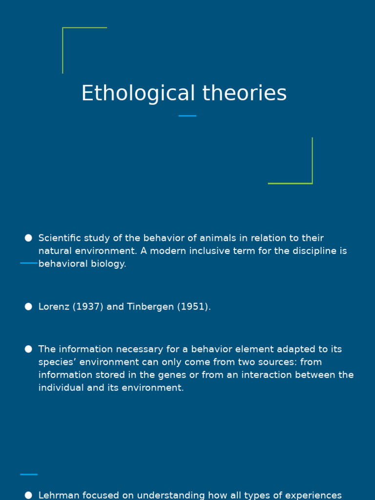 Ethological Theories | PDF | Ethology | Cognition