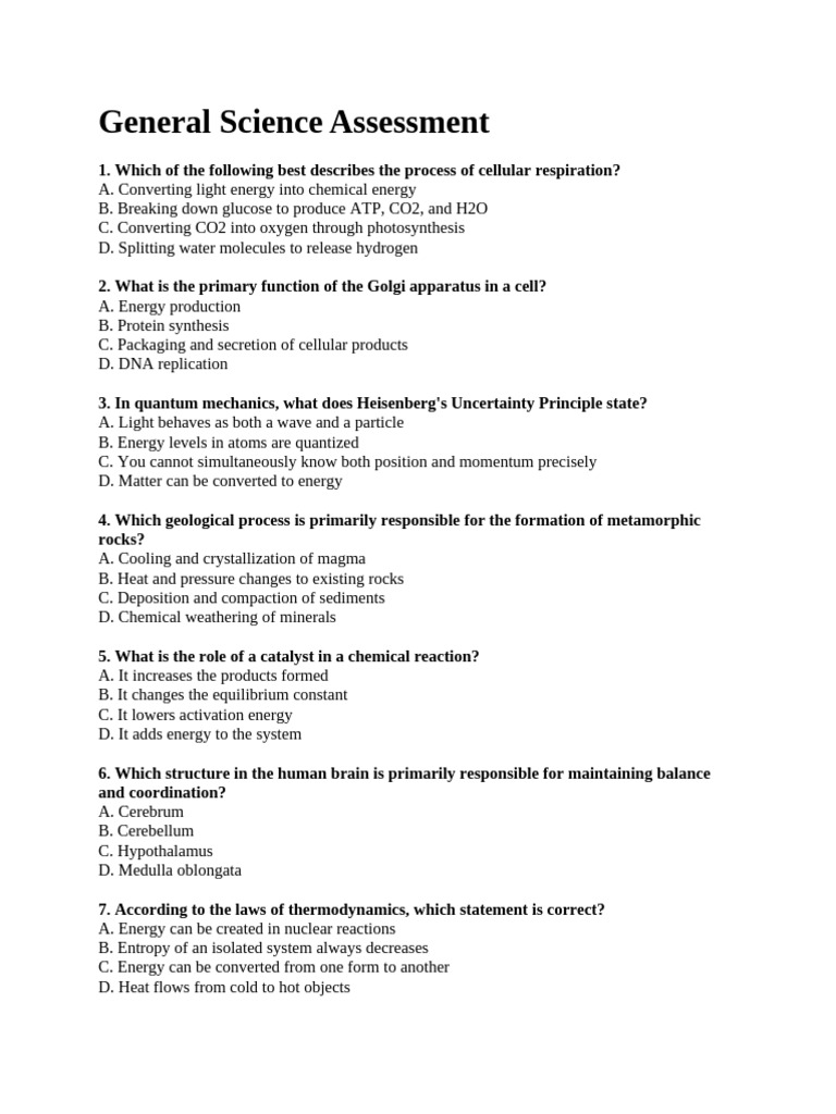General Science Assessment Questions | PDF | Dna | Genetics