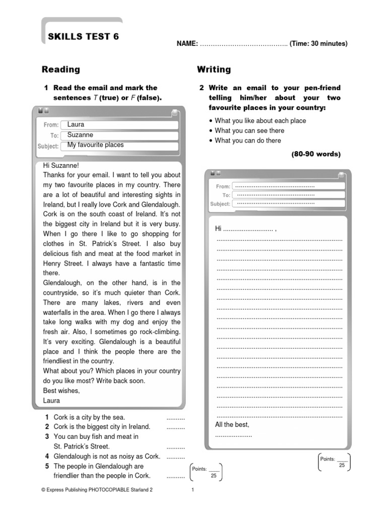 2 Starland 2 Skills Test 6 | PDF