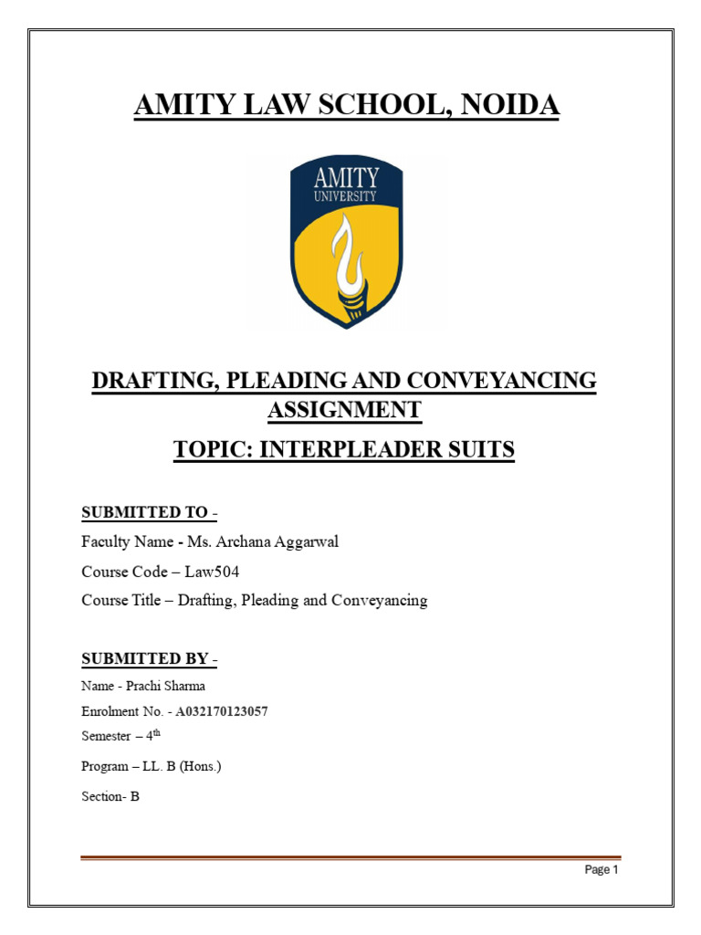 Drafting Assignment Prachi-057 Section-B | PDF | Lawsuit | Common Law