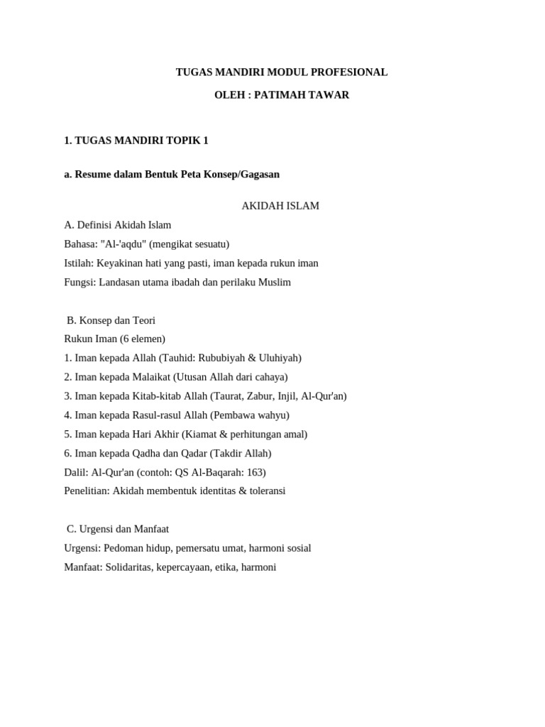 Tugas Mandiri Modul Profesional | PDF