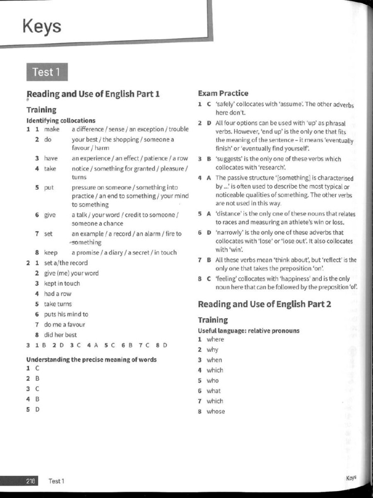CAE Trainer 2 Answer Keys | PDF