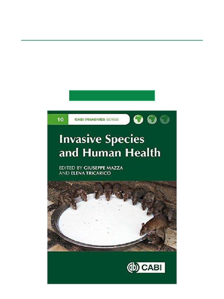 Invasive Species and Human Health. CABI Invasives Series 10 (Plant ...