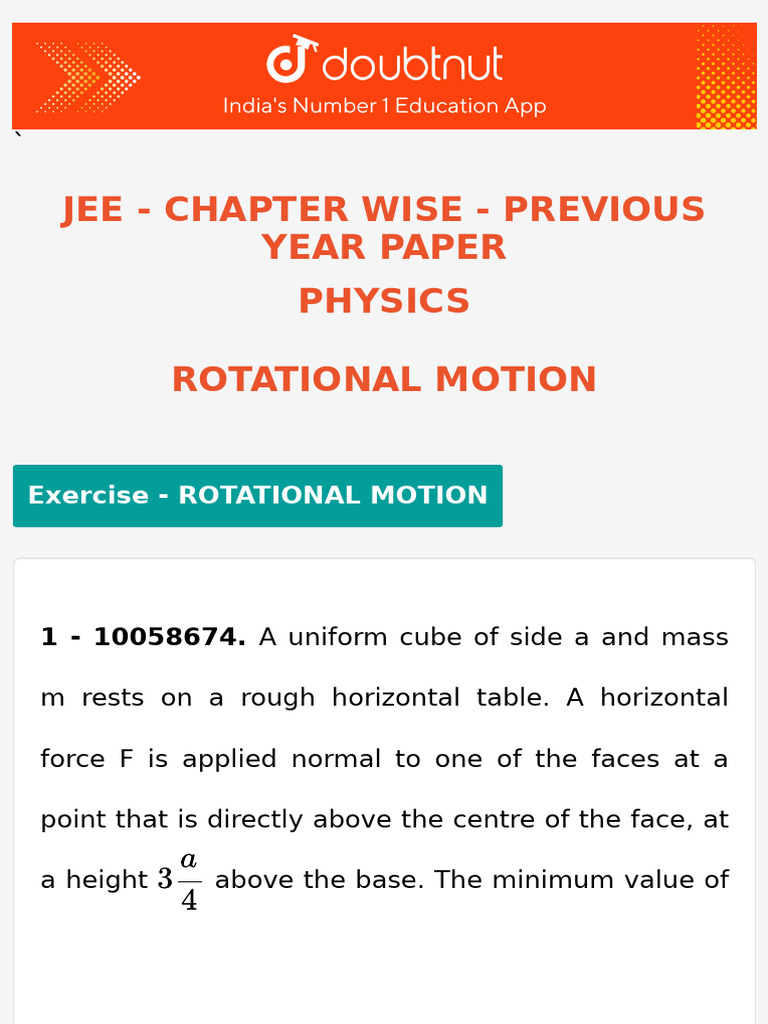 Kinetic Energy Loss in Rotating Cube | PDF | Rotation Around A Fixed Axis | Force