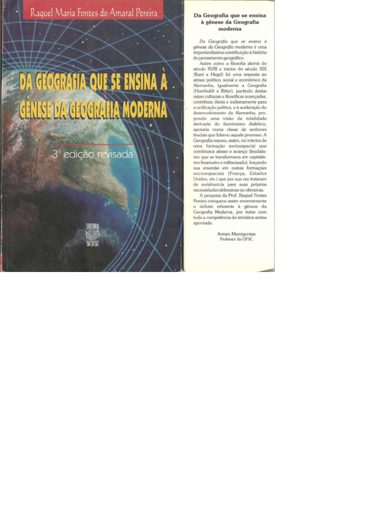 Livro - Da Geografia Que Se Ensina À Gênese Da Geografia Moderna | PDF ...
