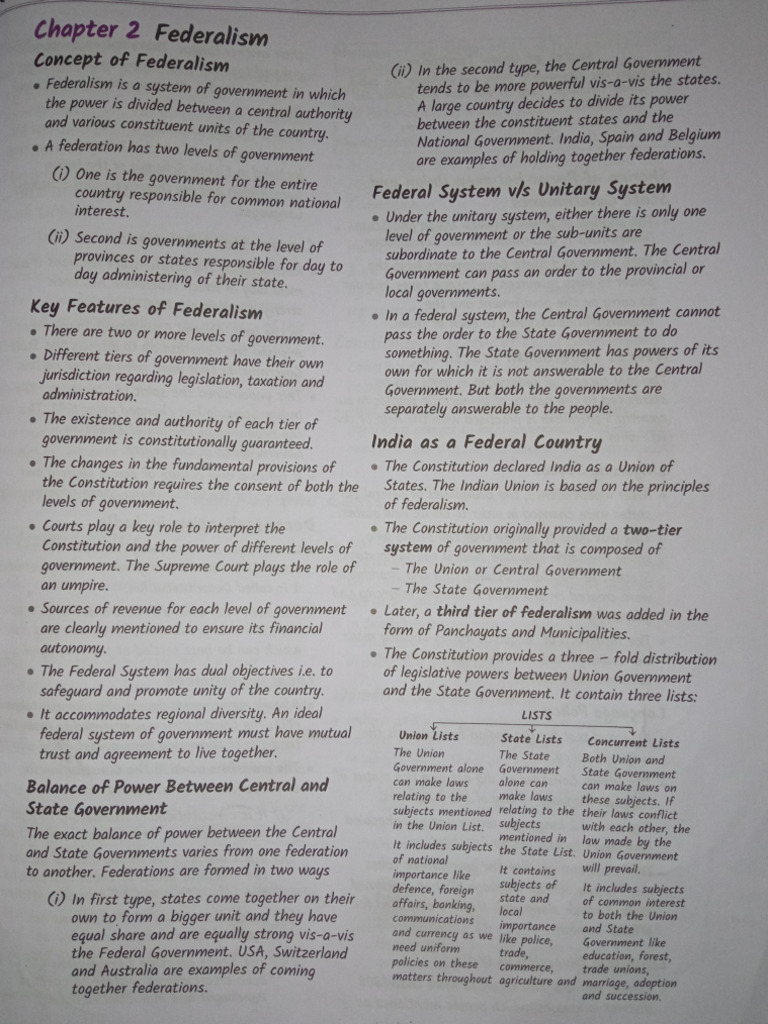 Federalism Notes | PDF