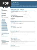 CA Articleship Resume Template | PDF