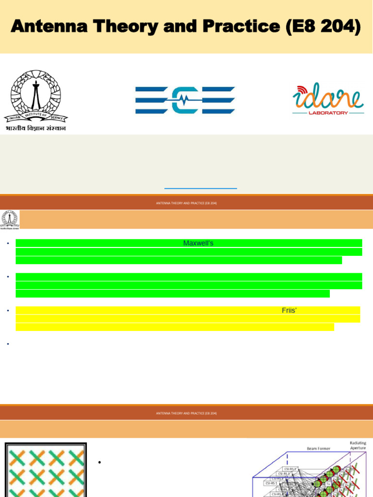 E8204 Lectures Module 3 Jan2024 2025 | PDF | Antenna (Radio) | Radio Wave