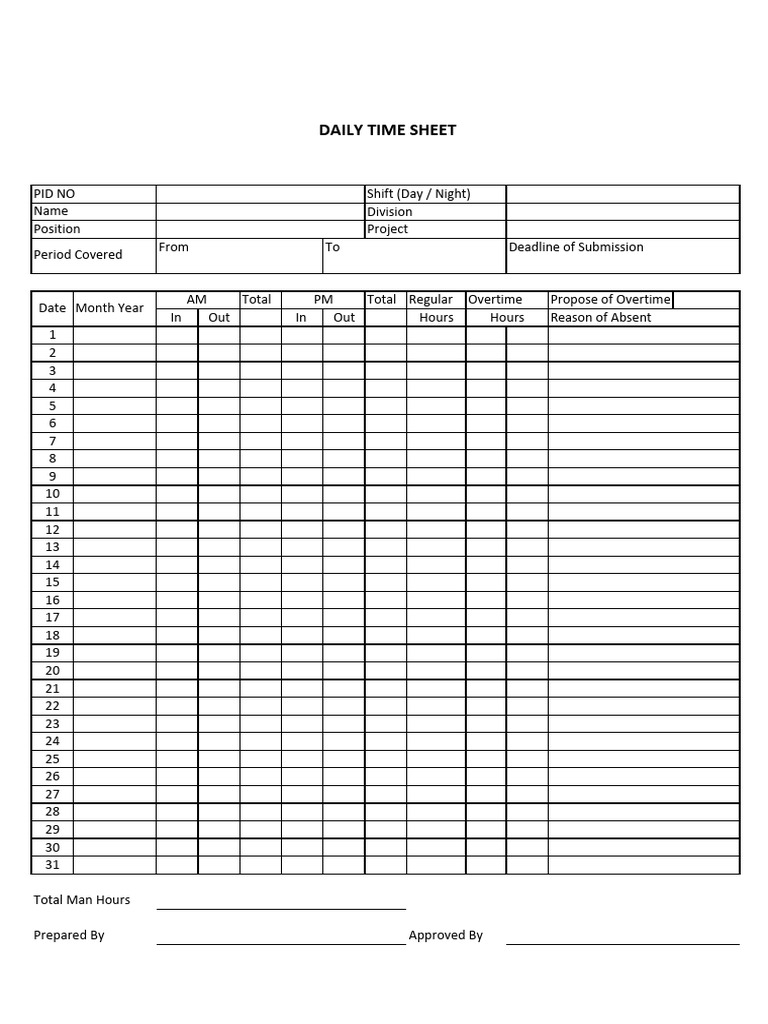 Daily Attendance Sheet Format | PDF