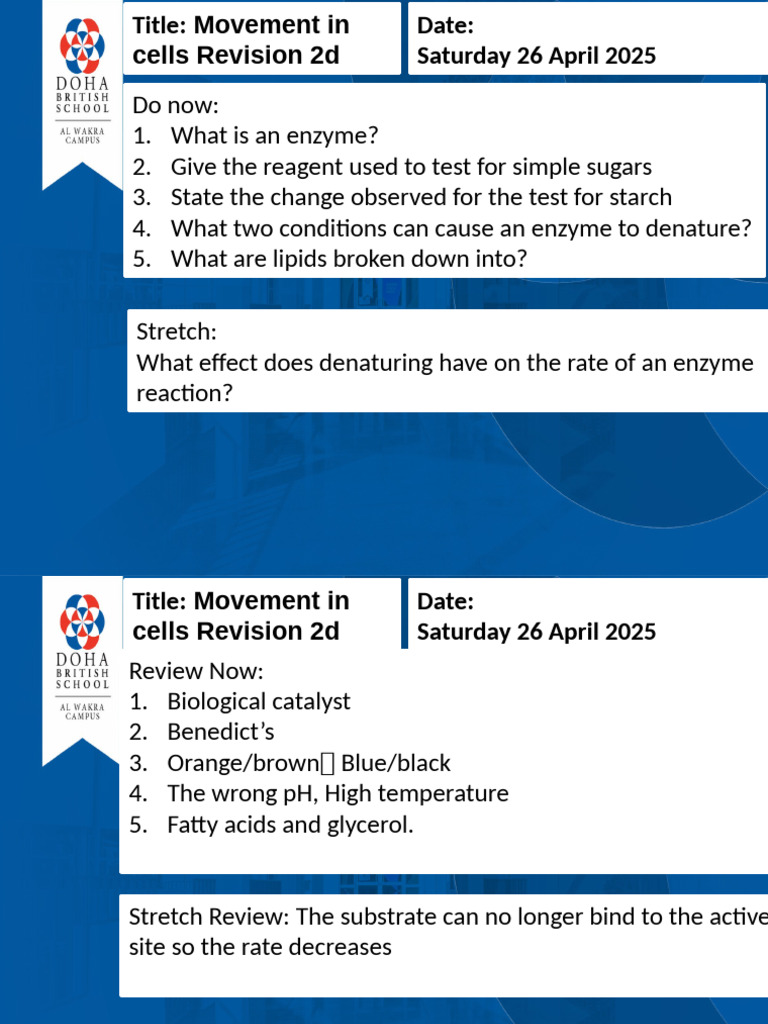 Unit 2d Movement Revision | PDF | Osmosis | Diffusion
