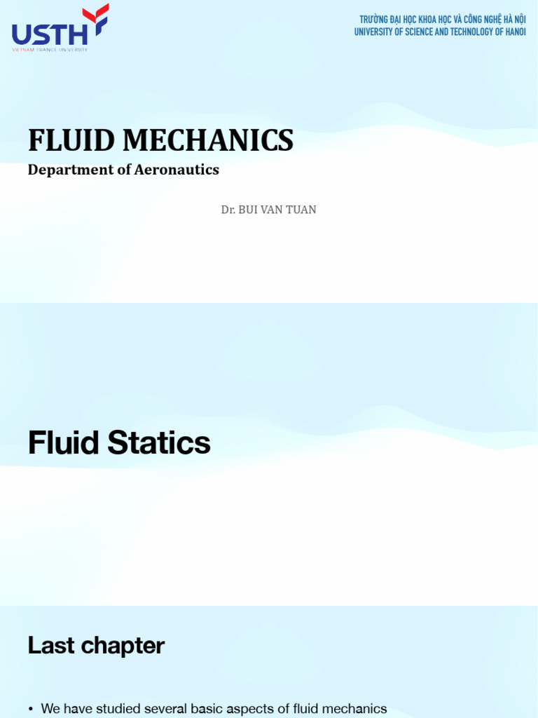 Fluid Mechanics_Lecture2_3_BVT | PDF | Buoyancy | Pressure Measurement