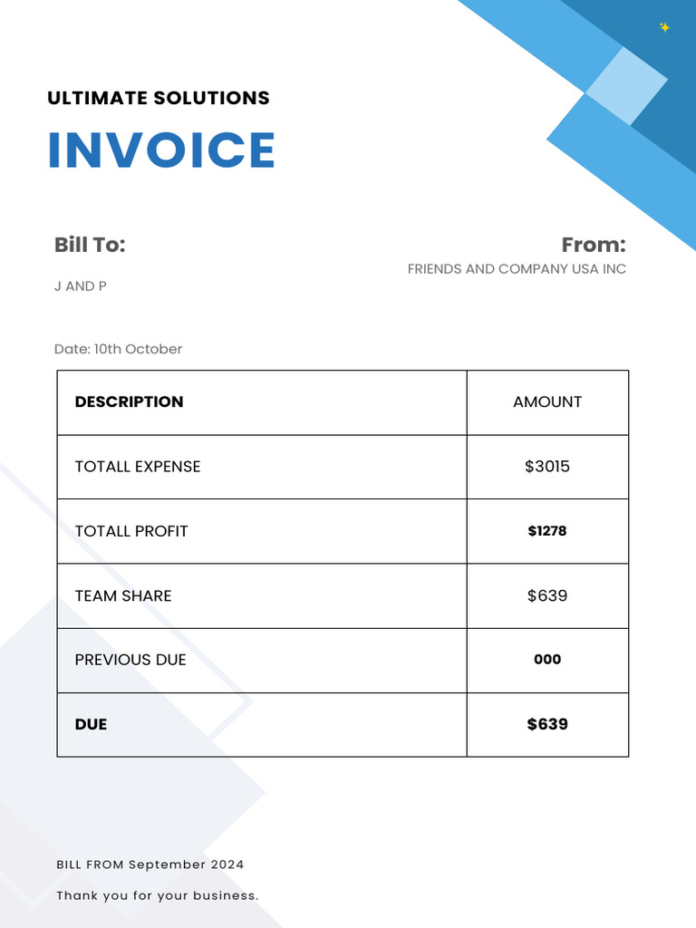 Invoice Summary for Friends and Company | PDF
