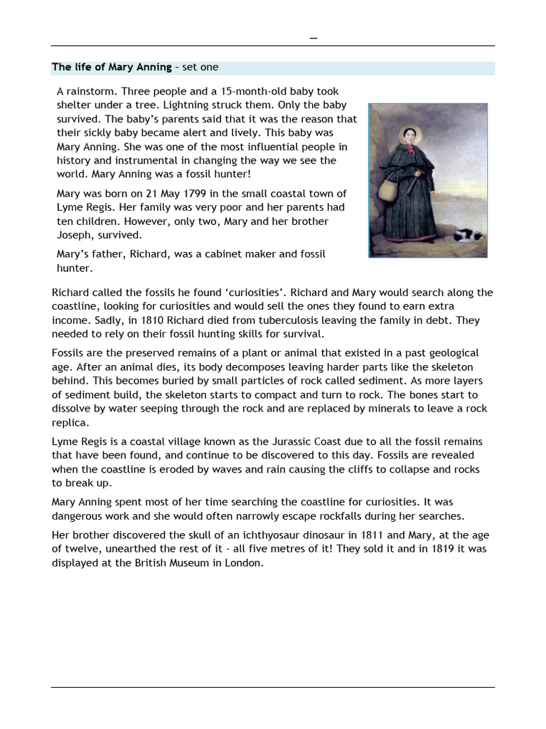 Mary Anning: Fossil Hunter Biography | PDF | Paleontology