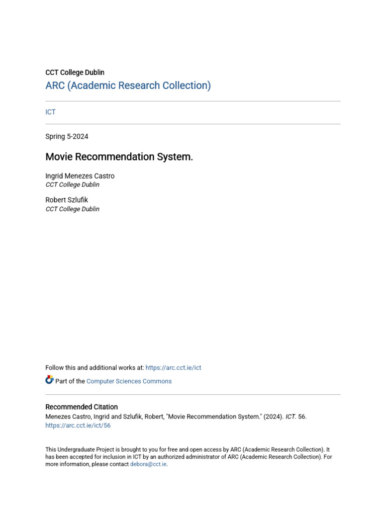 Movie Recommendation System Project | PDF | Sampling (Statistics ...