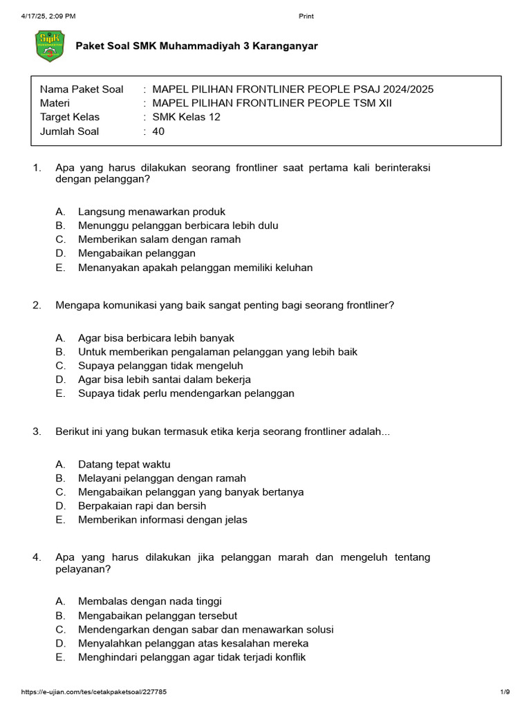 Pilihan TSM | PDF