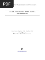 IGCSE Mathematics (0580) Paper 4: Topical Past Paper Questions ...