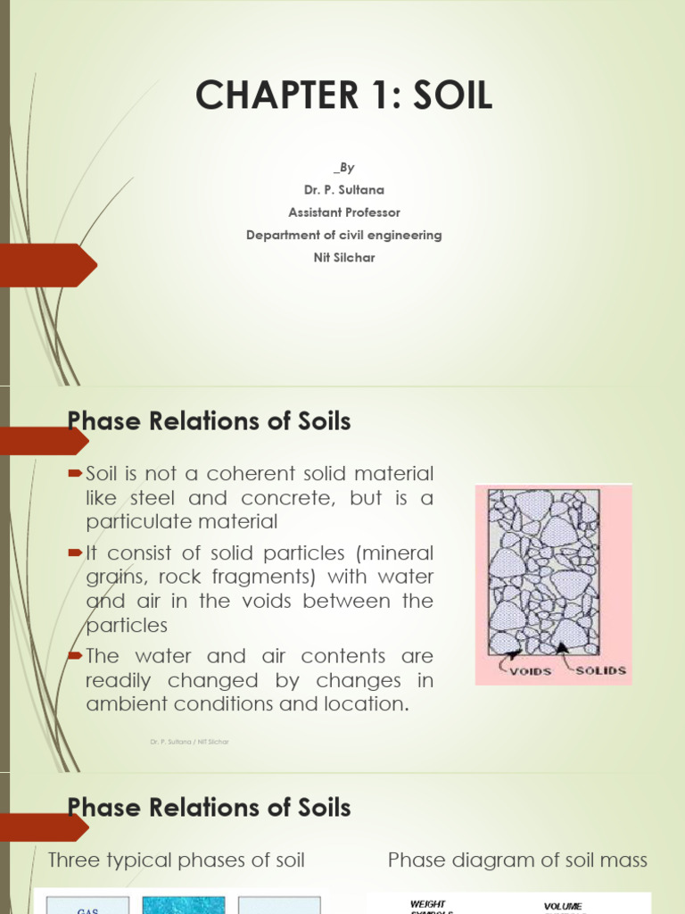 Ch1 - Soil - PPT Slide by Dr. P Sultana | PDF | Porosity | Soil