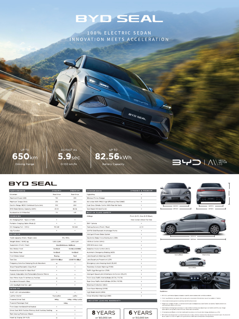 BYD Seal Spec Sheet | PDF