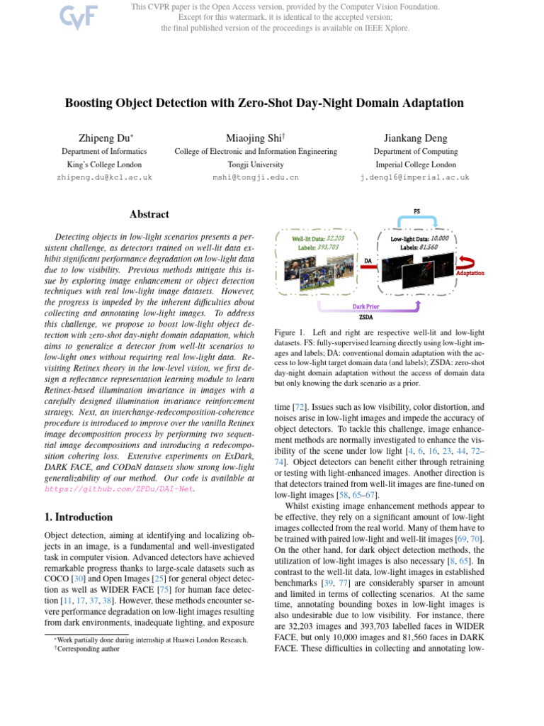 Zero-Shot Adaptation for Low-Light Detection | PDF | Computer Vision ...