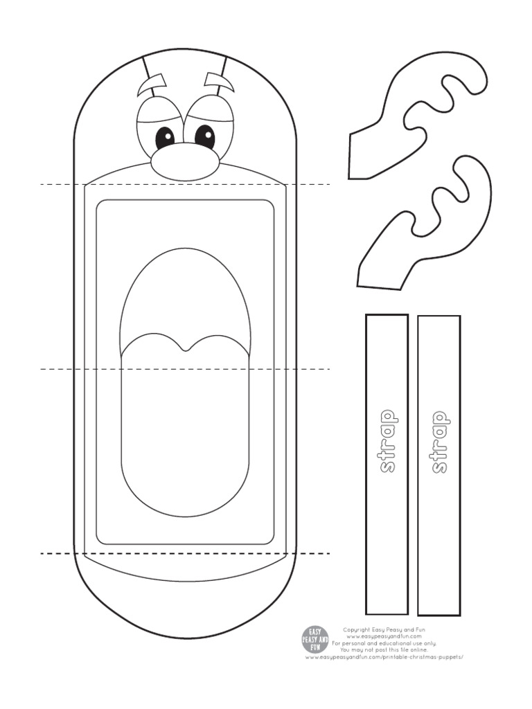 Christmas Puppets Template With Bold Folding Lines | PDF