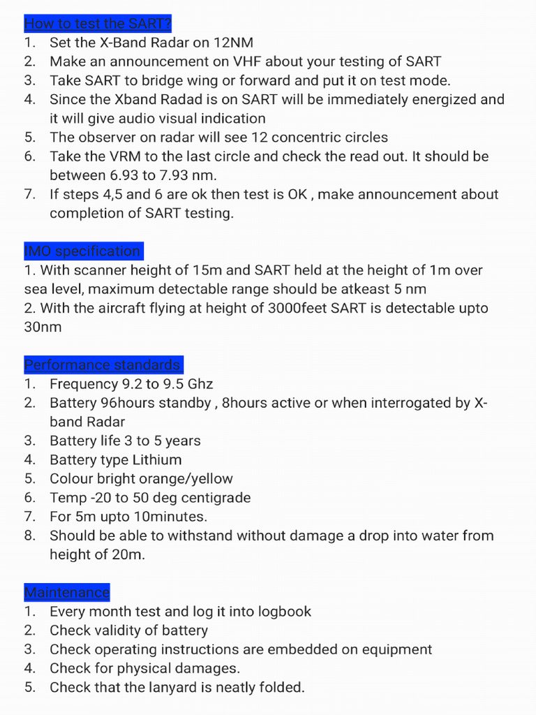 Sart Test and Performance Standards - 230111 - 144706 | PDF