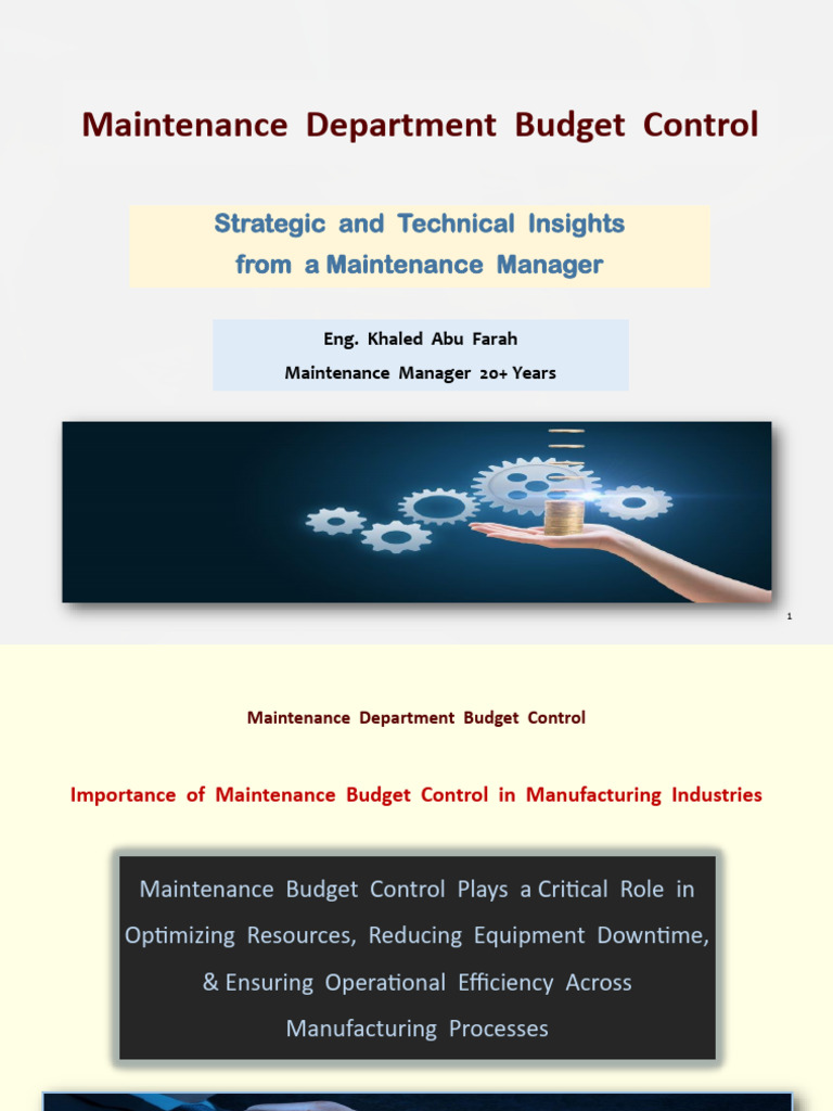 Maintenance Budget Control | PDF | Economies | Business