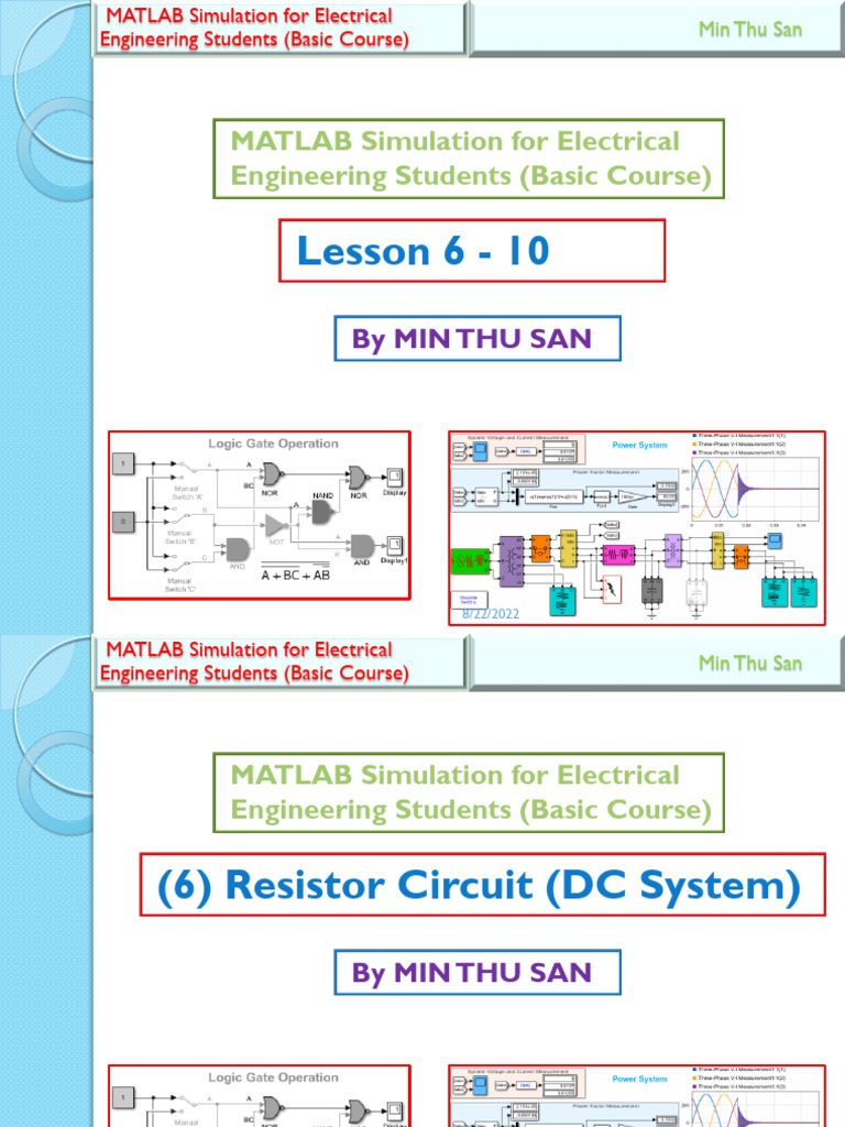 MATLAB Simulation For Electrical Engineering Students (6 To 10) | PDF | Electrical Network ...