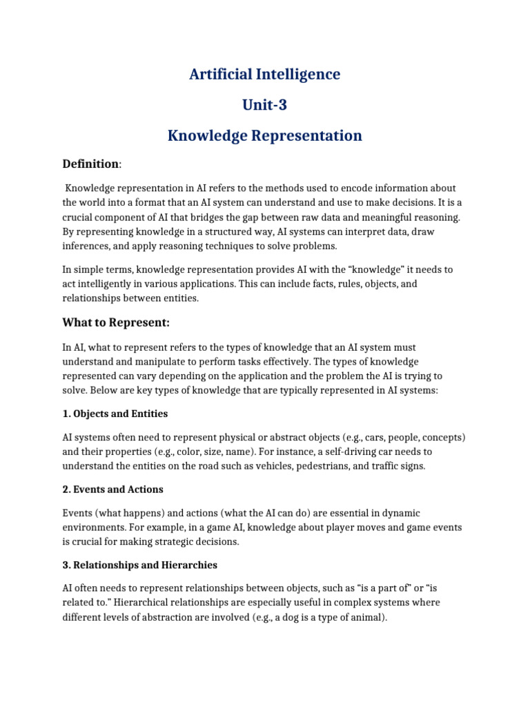 Artificial Intelligence-UNIT-3 | PDF | Logic | Artificial Intelligence