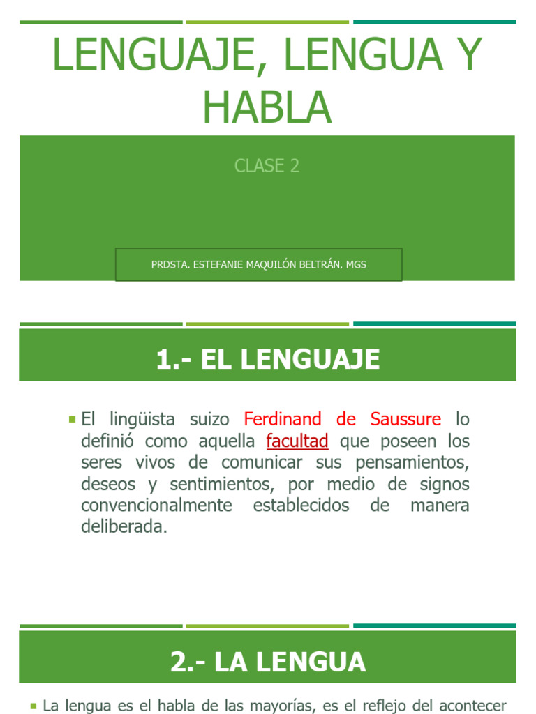 Lenguaje, Lengua y Habla: Conceptos Clave | PDF | Habla | Vocal