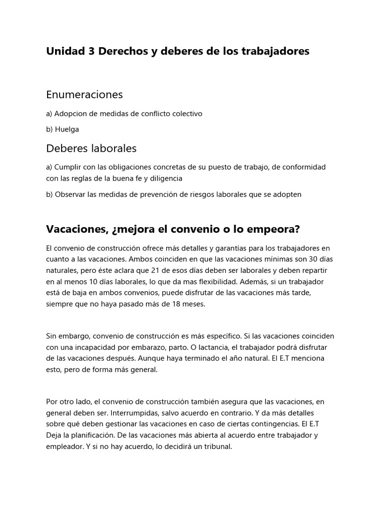 Derechos y Deberes Laborales Esenciales | PDF | Derecho laboral | Salario