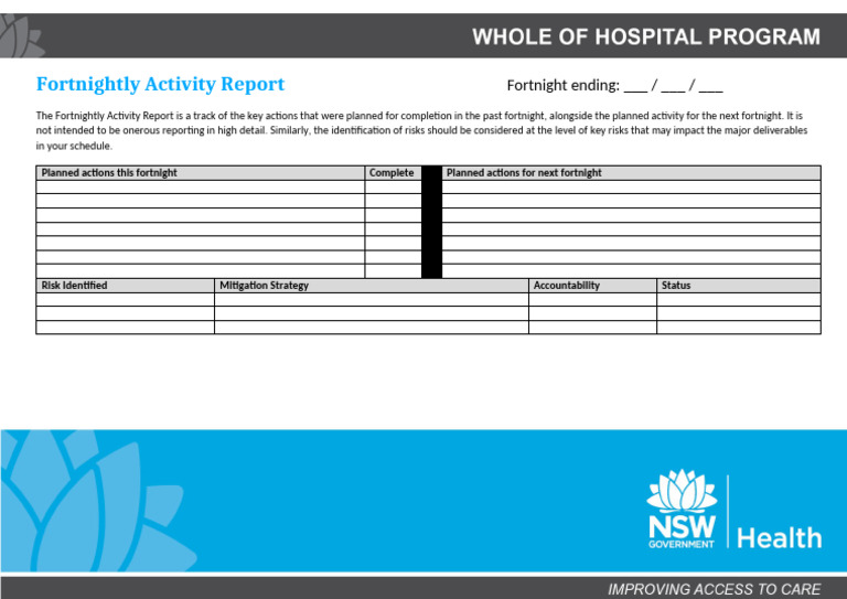 Wohp Fortnightly Report | PDF