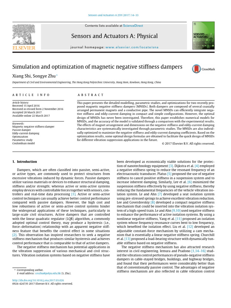 Simulation and Optimization of Magnetic Negative Stiffness Dampers ...