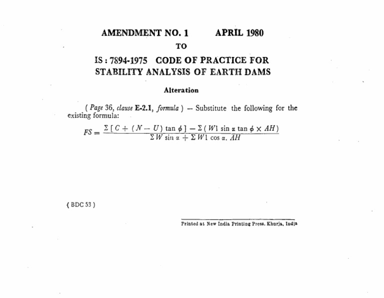 Is: 7894 1975 Amendment No. 1 | PDF