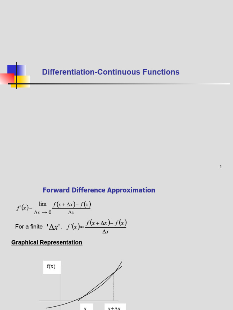 4.1 Differentiation of Continuous Functions | PDF | Finite Difference | Approximation